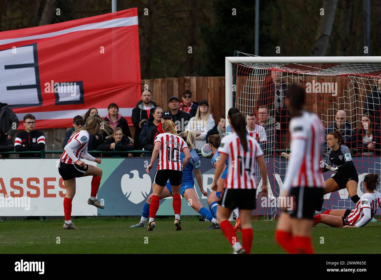 Sunderland's Emily Scarr scores their first goal during the FA Women's ...