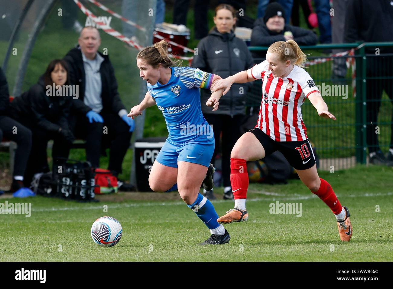 Durham Women's Sarah Wilson battles with Sunderland's Katie Kitching ...