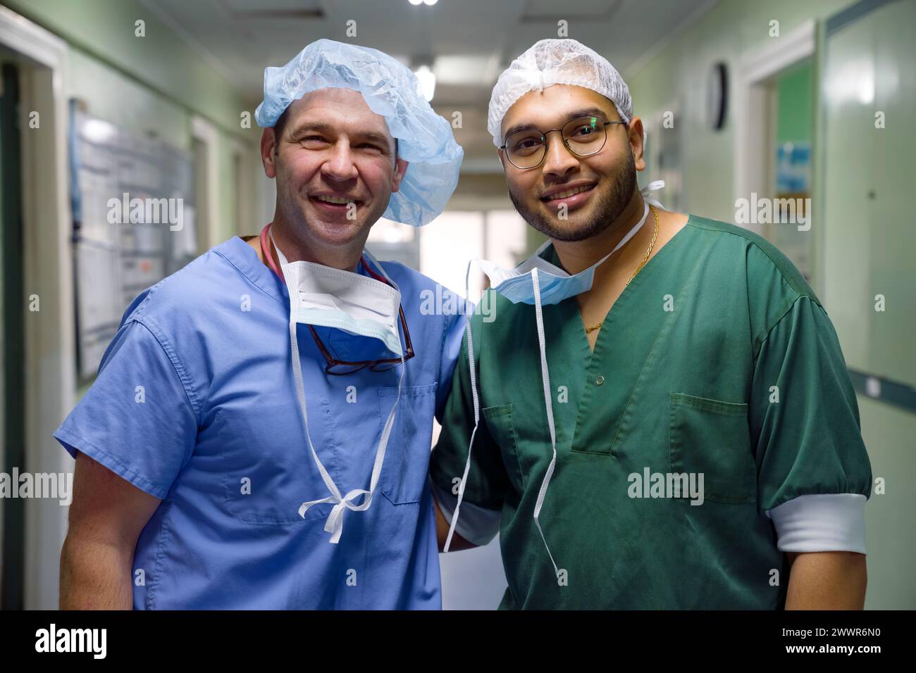 U.S. Air Force reservist Lt. Col. Shea Pribyl, left, general surgeon ...