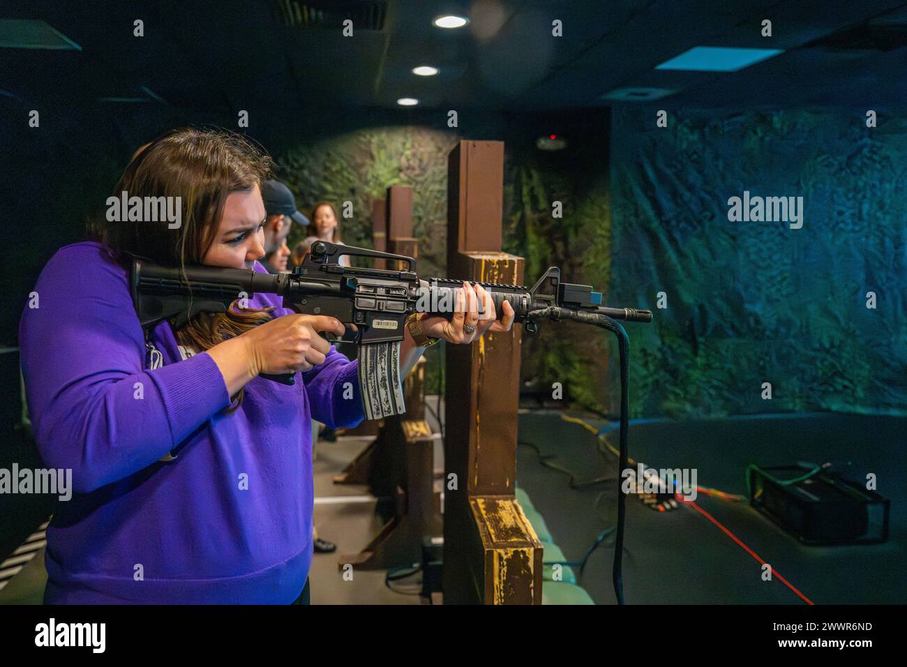 Julie Bedingfield, 502nd Air Base Wing honorary commander, operates a ...