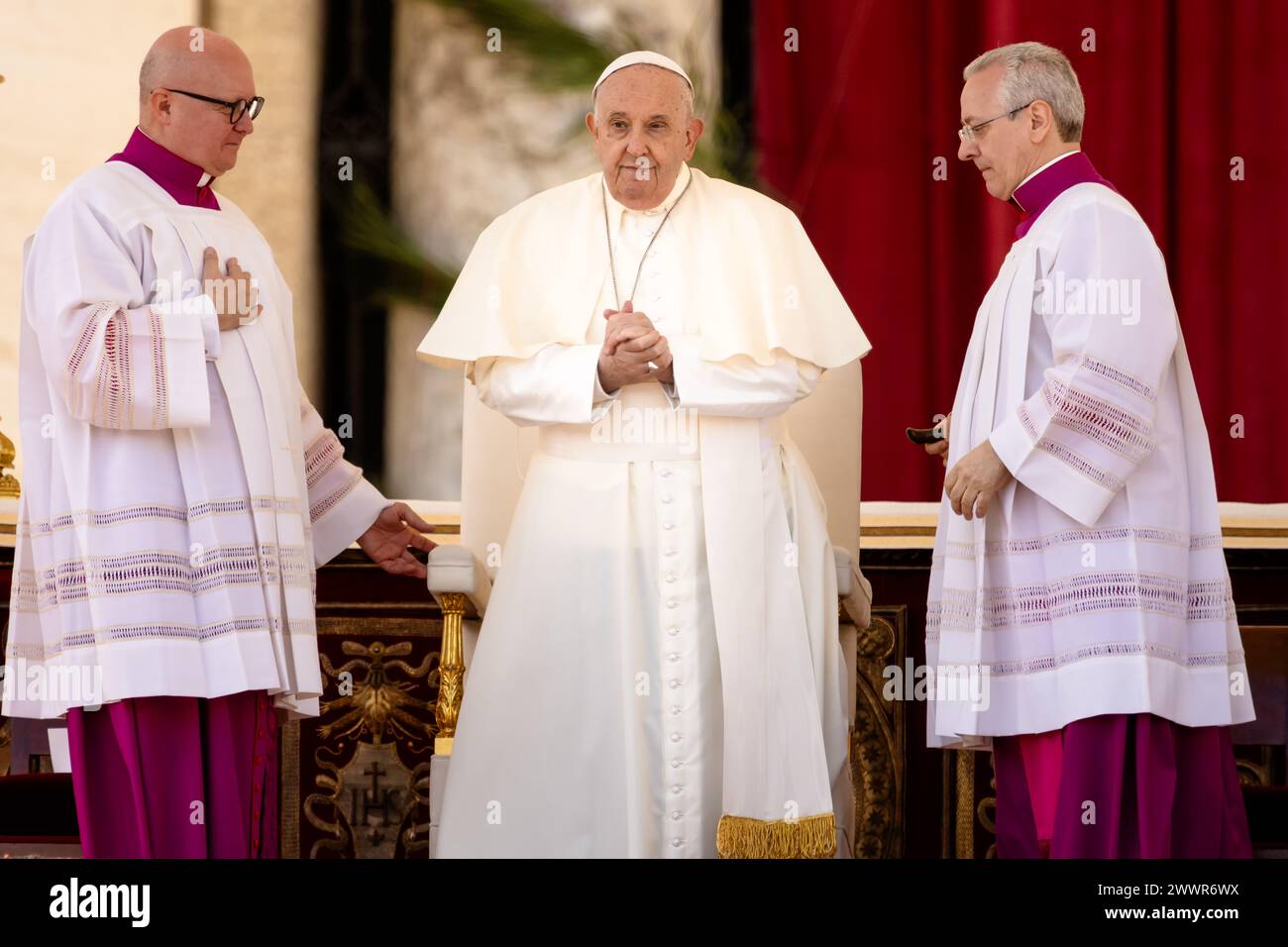 Vatican Italy March 24, 2024: Pope Francis arrives in St. Peter's ...