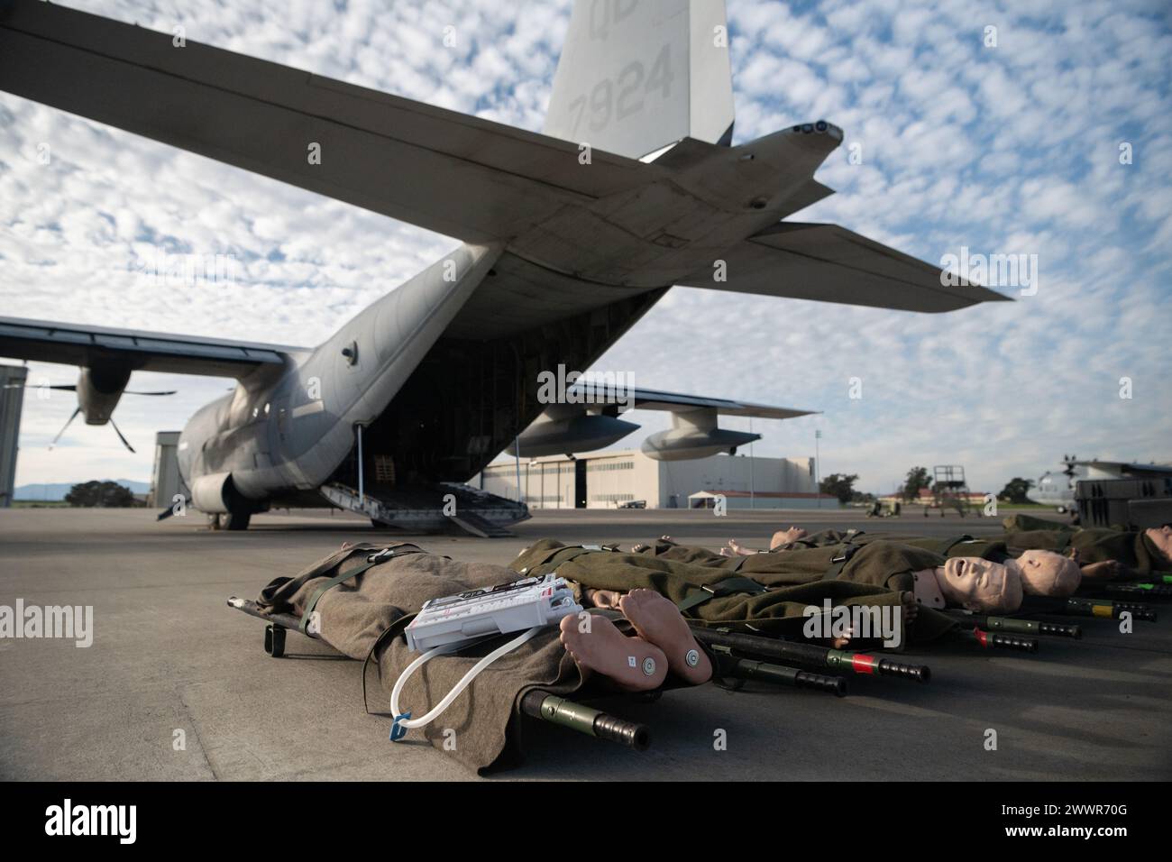 Six mannequins from the 60th Aeromedical Evacuation Squadron lay on ...