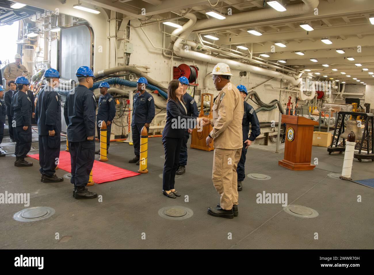SASEBO, Japan (Feb. 20, 2024) Captain Patrick German, USS New Orleans ...