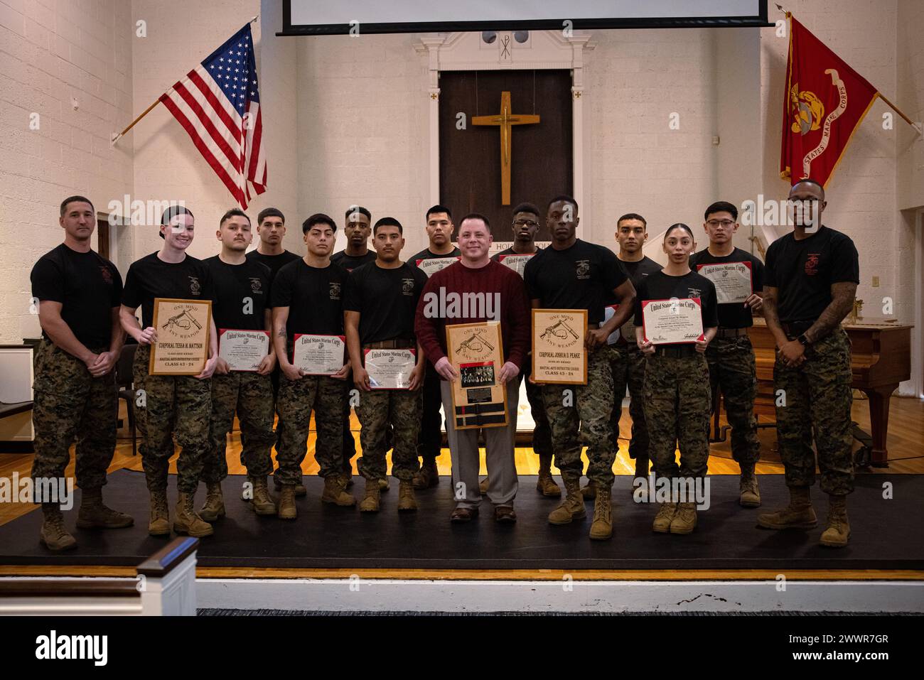 U.S. Marine Corps Gunnery Sgt. James Ahearn, far left, Headquarters ...