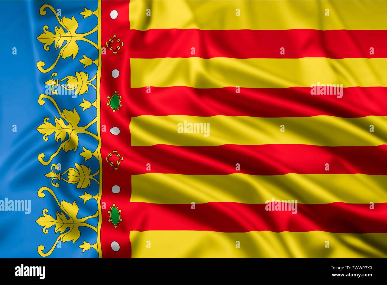 The Flag of The Valencian Community, one of the autonomous communities ...