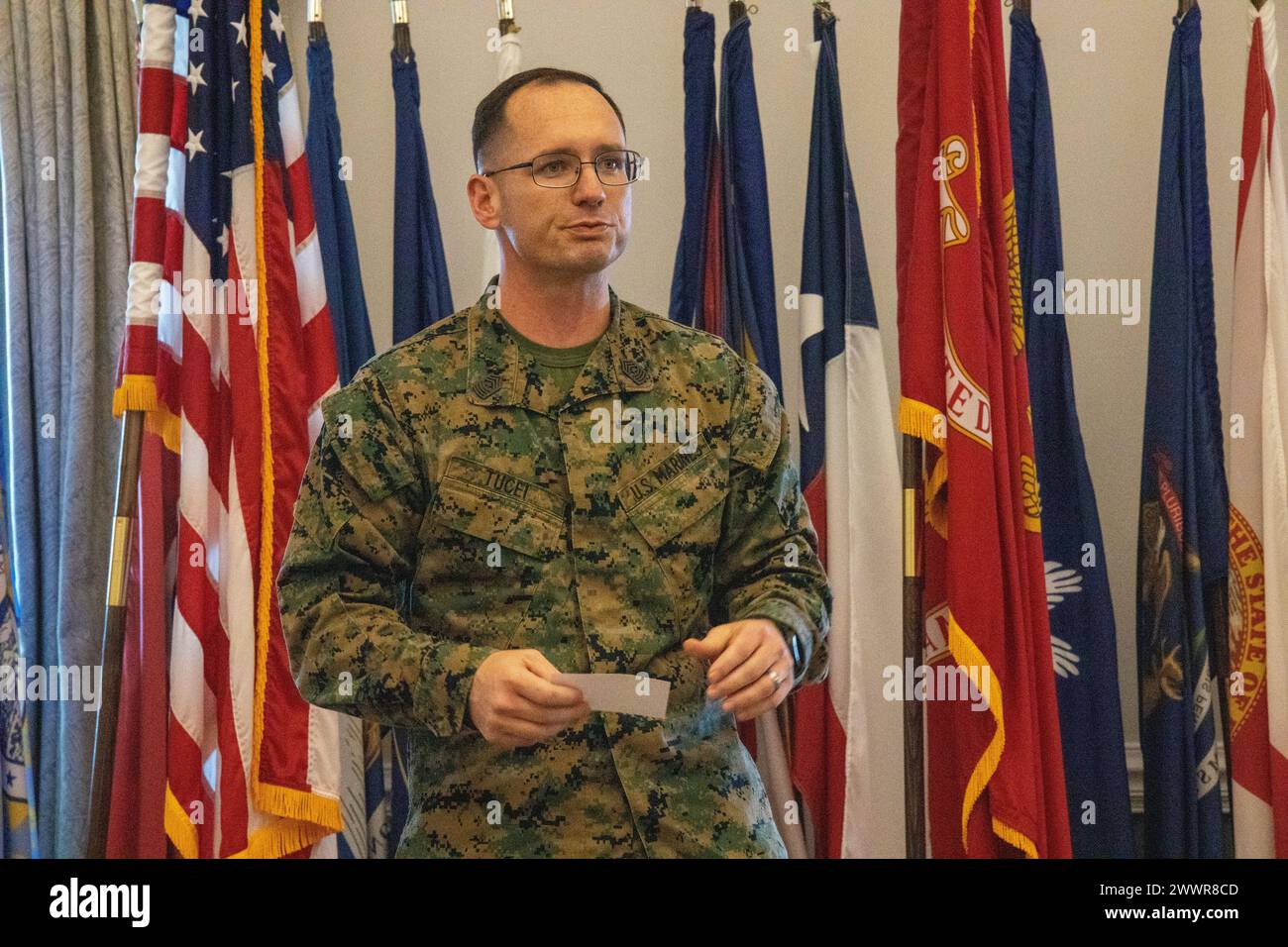 U.S. Marine Corps Sgt. Maj. Kevin Tucei, a Mississippi native and the ...