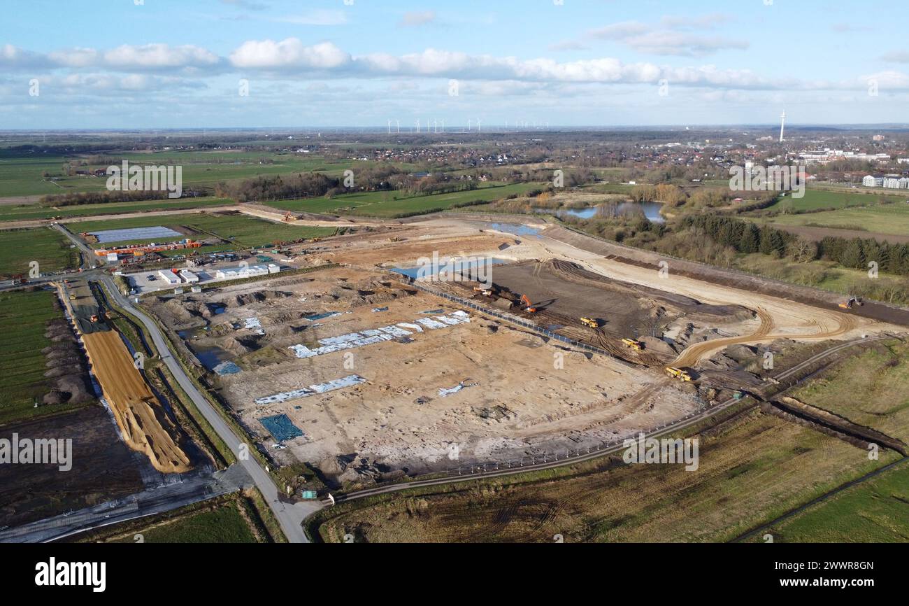 Hedwigenkoog, Germany. 25th Mar, 2024. View of the Northvolt Drei ...
