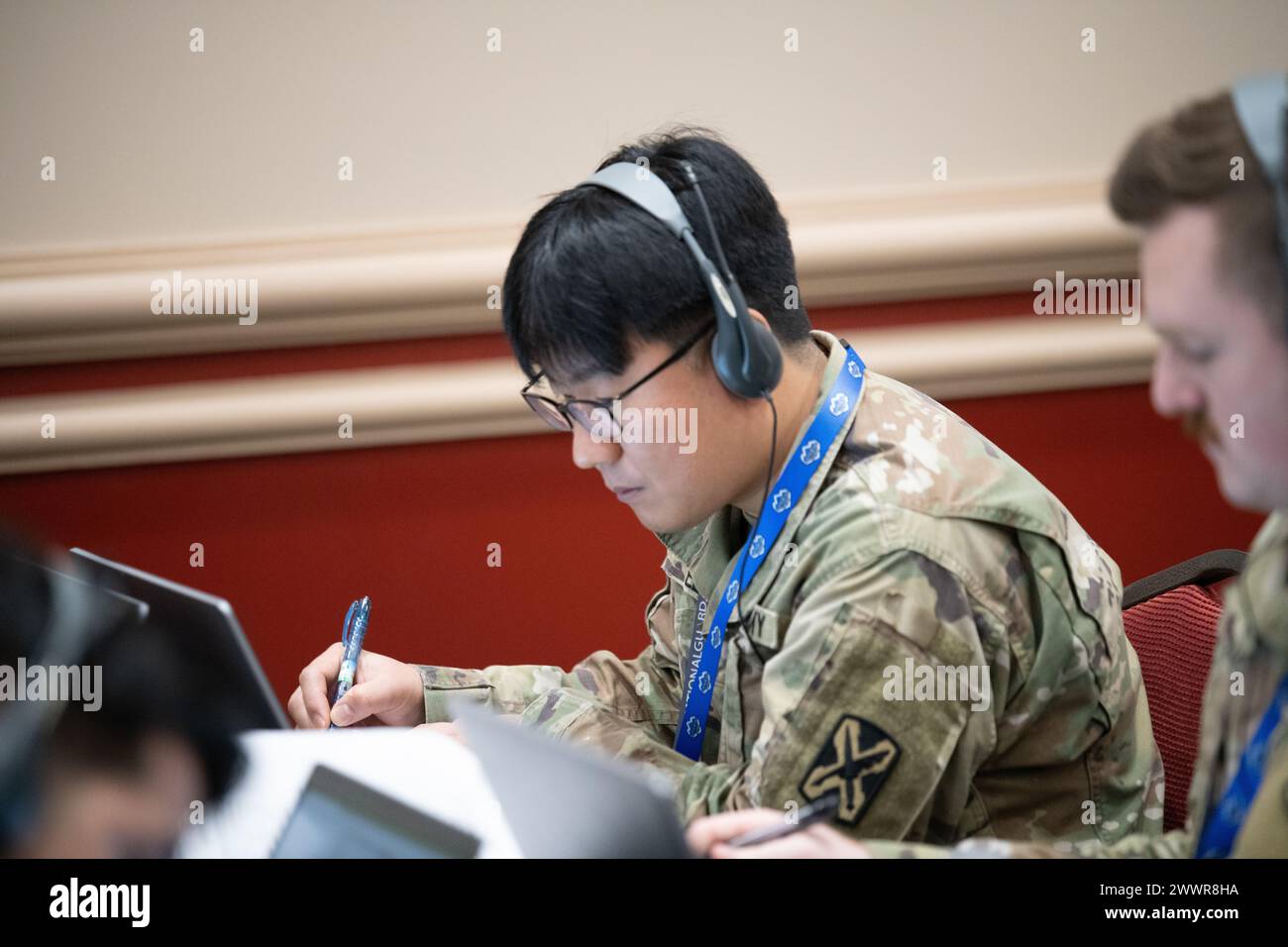 Competitors in seven-man teams showcase their linguistic prowess during ...