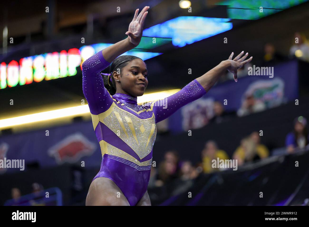 New Orleans, LA, USA. 23rd Mar, 2024. LSU's Kiya Johnson competes on ...