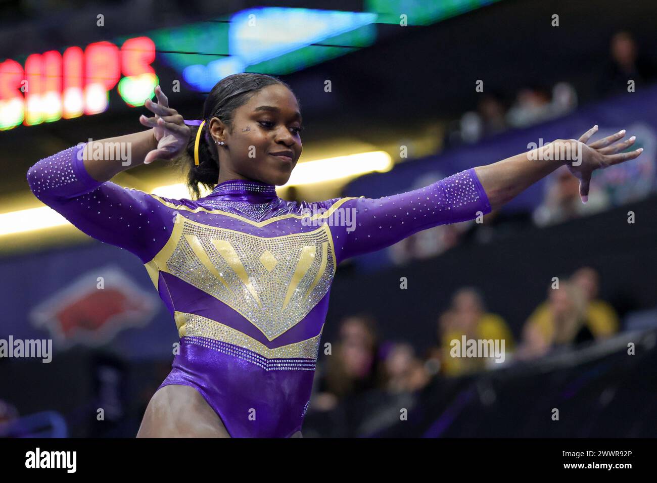 New Orleans, LA, USA. 23rd Mar, 2024. LSU's Kiya Johnson competes on ...