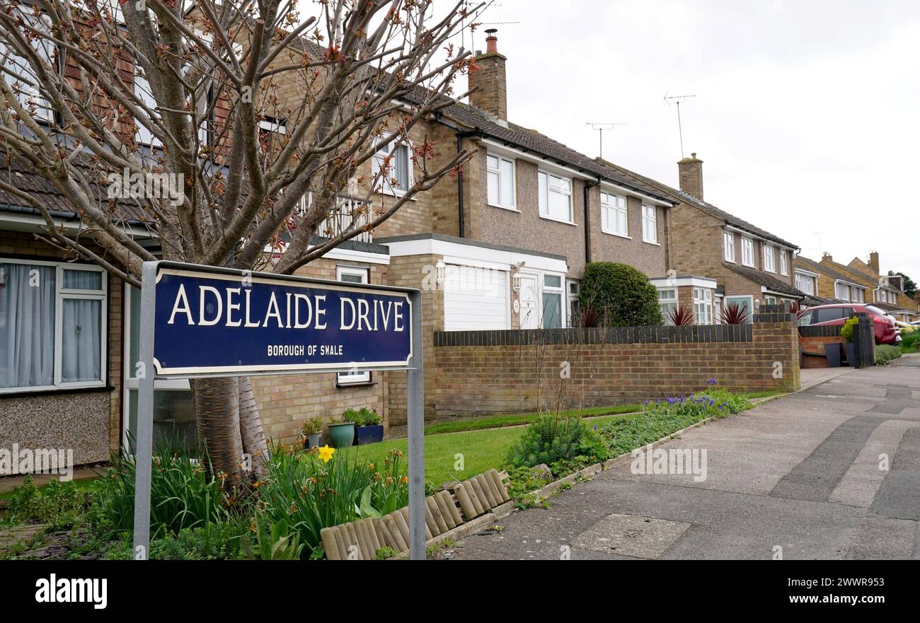 A view of Adelaide Drive in Sittingbourne, Kent, as a 12 year old boy ...