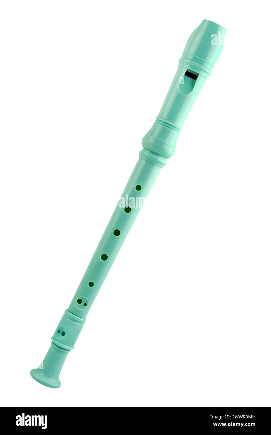 Recorder Flute isolated on white background Stock Photo - Alamy