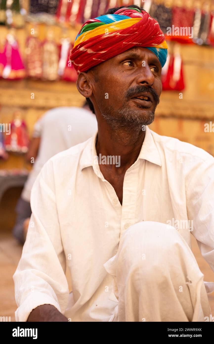 Jaisalmer, Rajasthan, India - October 30th 2023: Portrait of a ...