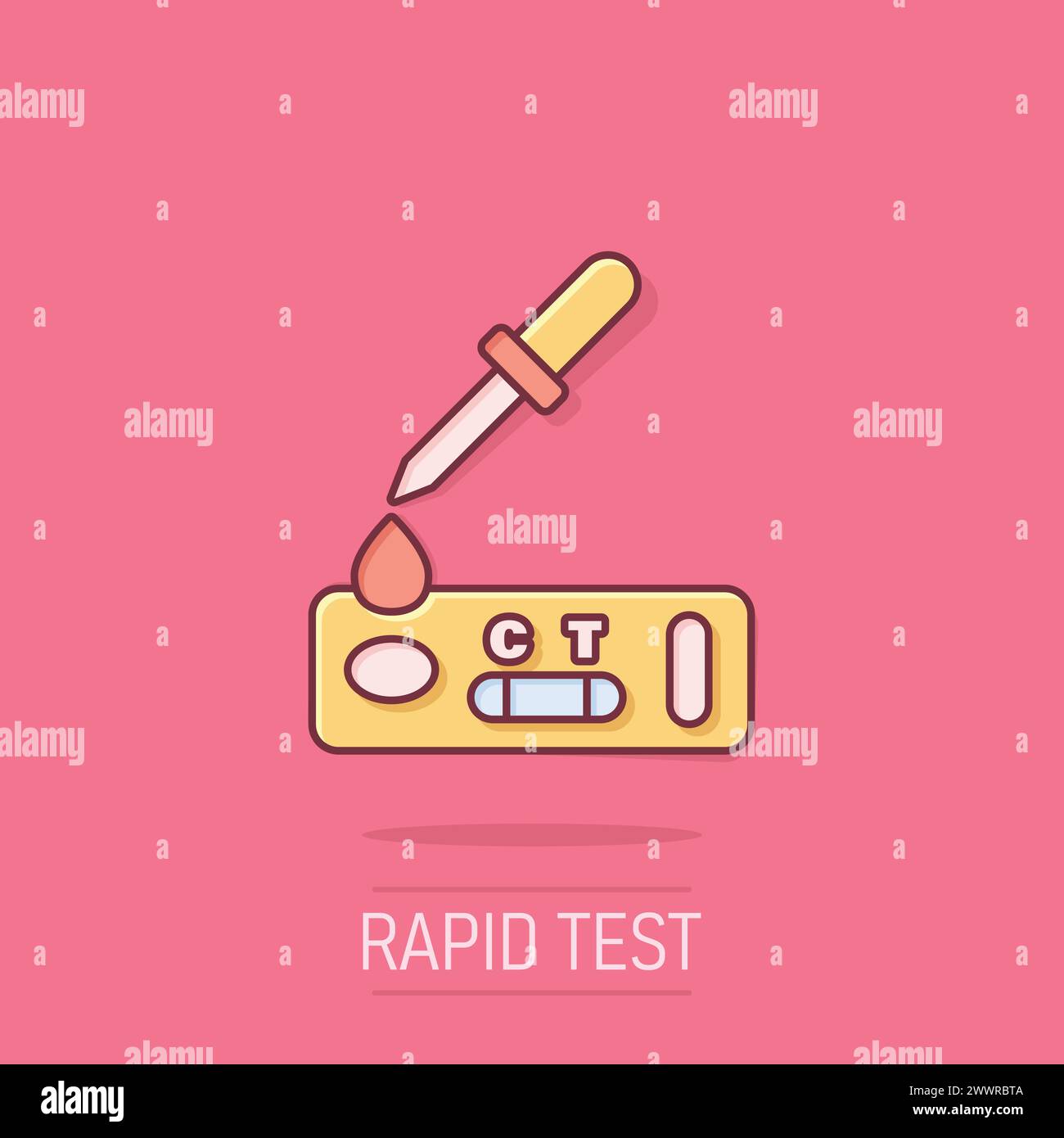 Coronavirus test icon in comic style. covid-19 cartoon vector ...