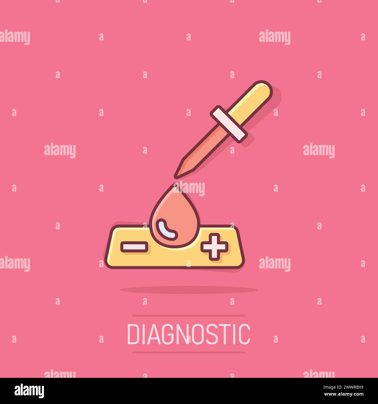 Coronavirus test icon in comic style. covid-19 cartoon vector ...