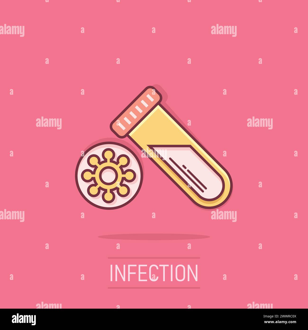 Coronavirus test icon in comic style. covid-19 cartoon vector ...