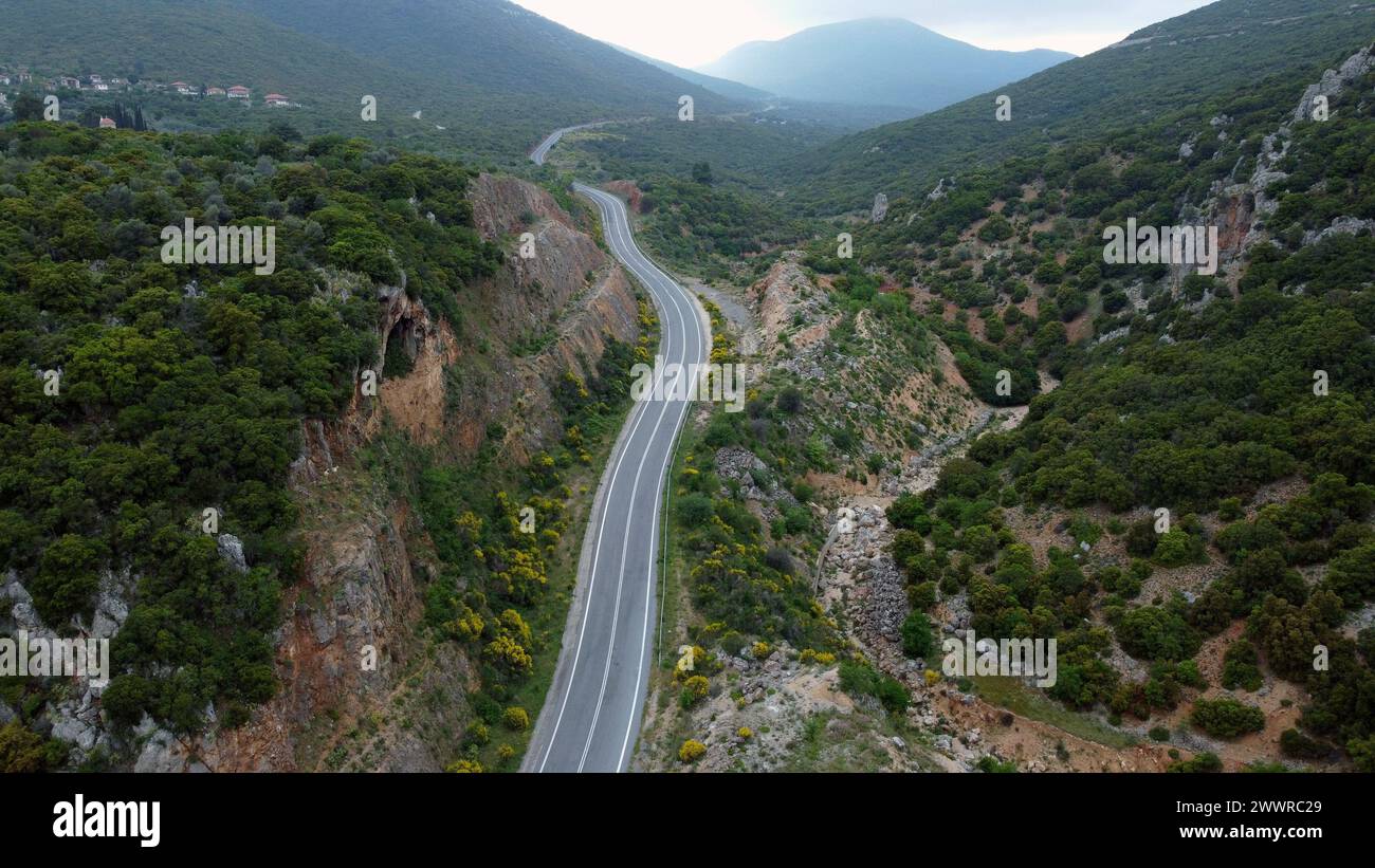 Aerial view road through rocky hi-res stock photography and images - Alamy