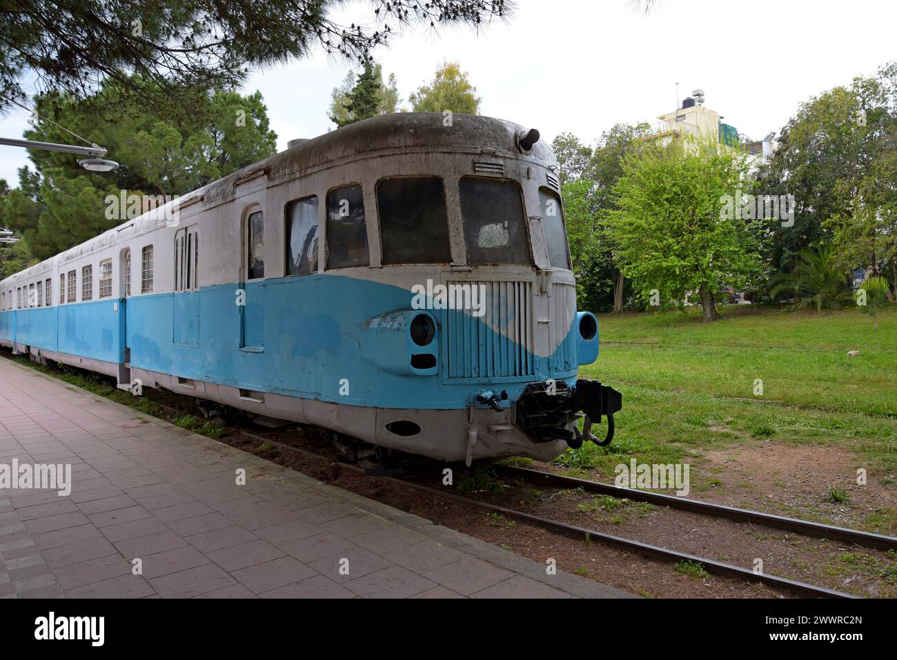 Preserved diesel railcar at the Kalamata railway park, Kalamata ...
