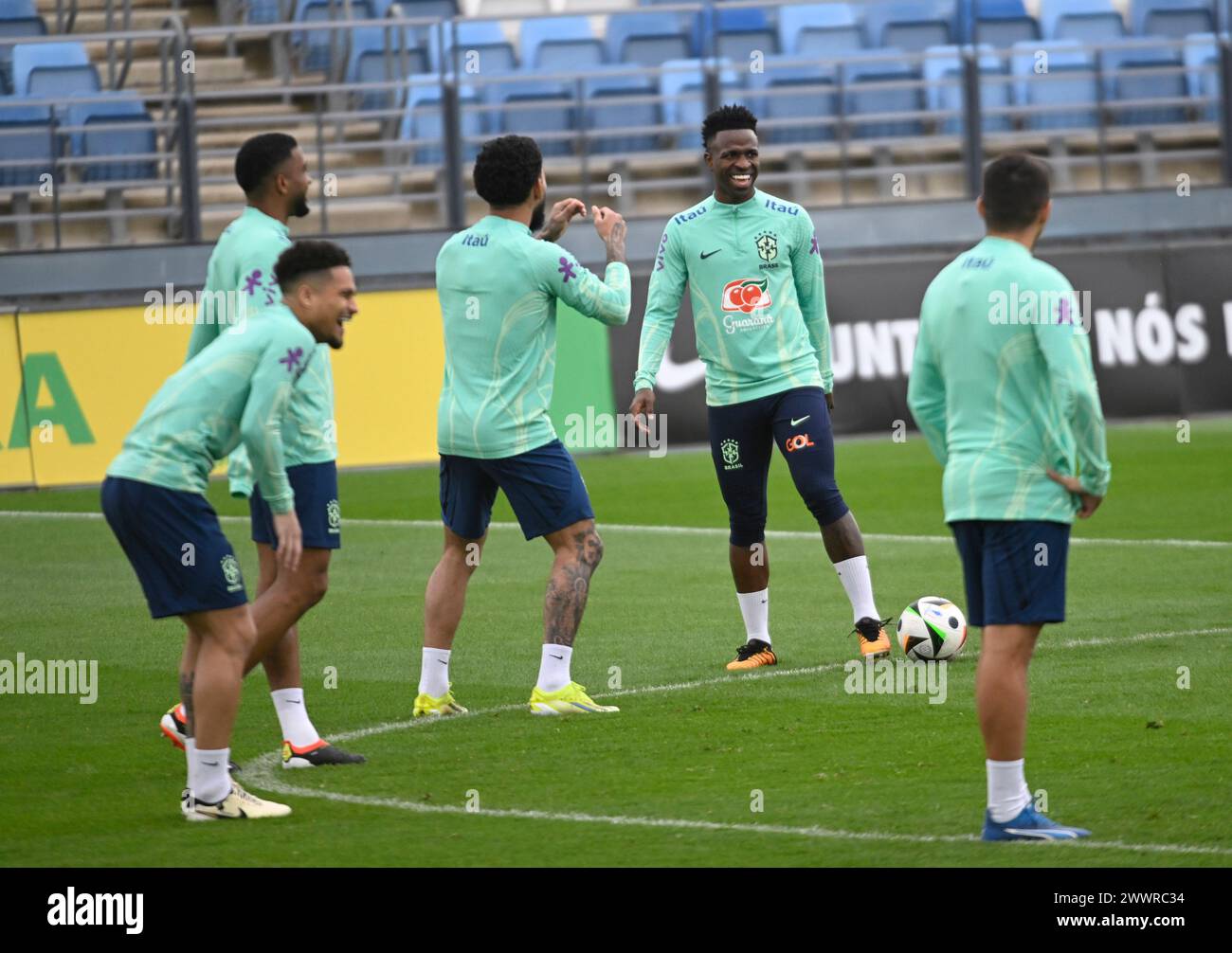Madrid -Spain, March 25, 2024, Brazilian national team players train at the Alfredo Di Stefano ...