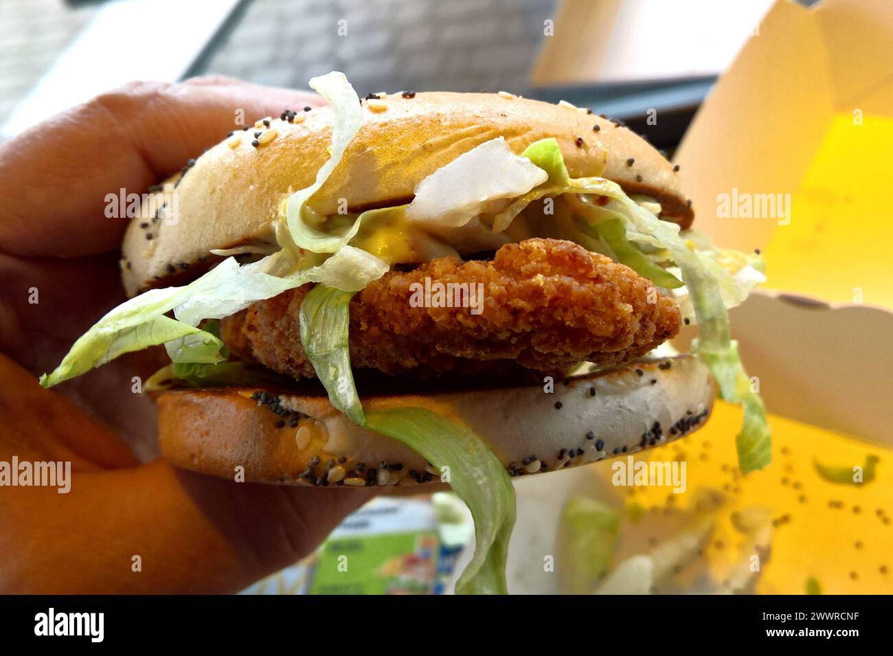 McDonalds Fastfood Burger-Restaurant. Foto: McCrispy Chicken Burger ...