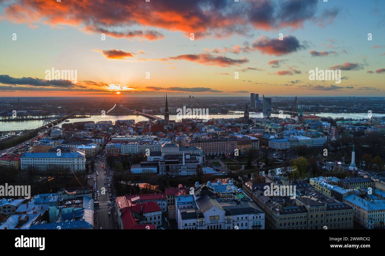Beautiful aerial view riga city hi-res stock photography and images - Alamy