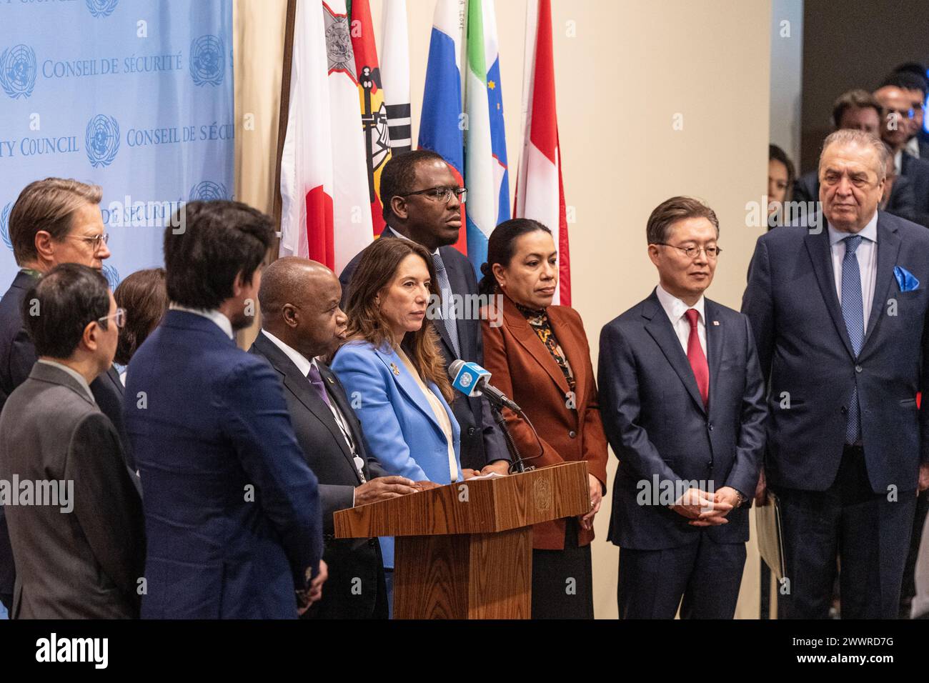 Ambassador Michael Imran Kanu of Sierra Leone speaks to press at ...