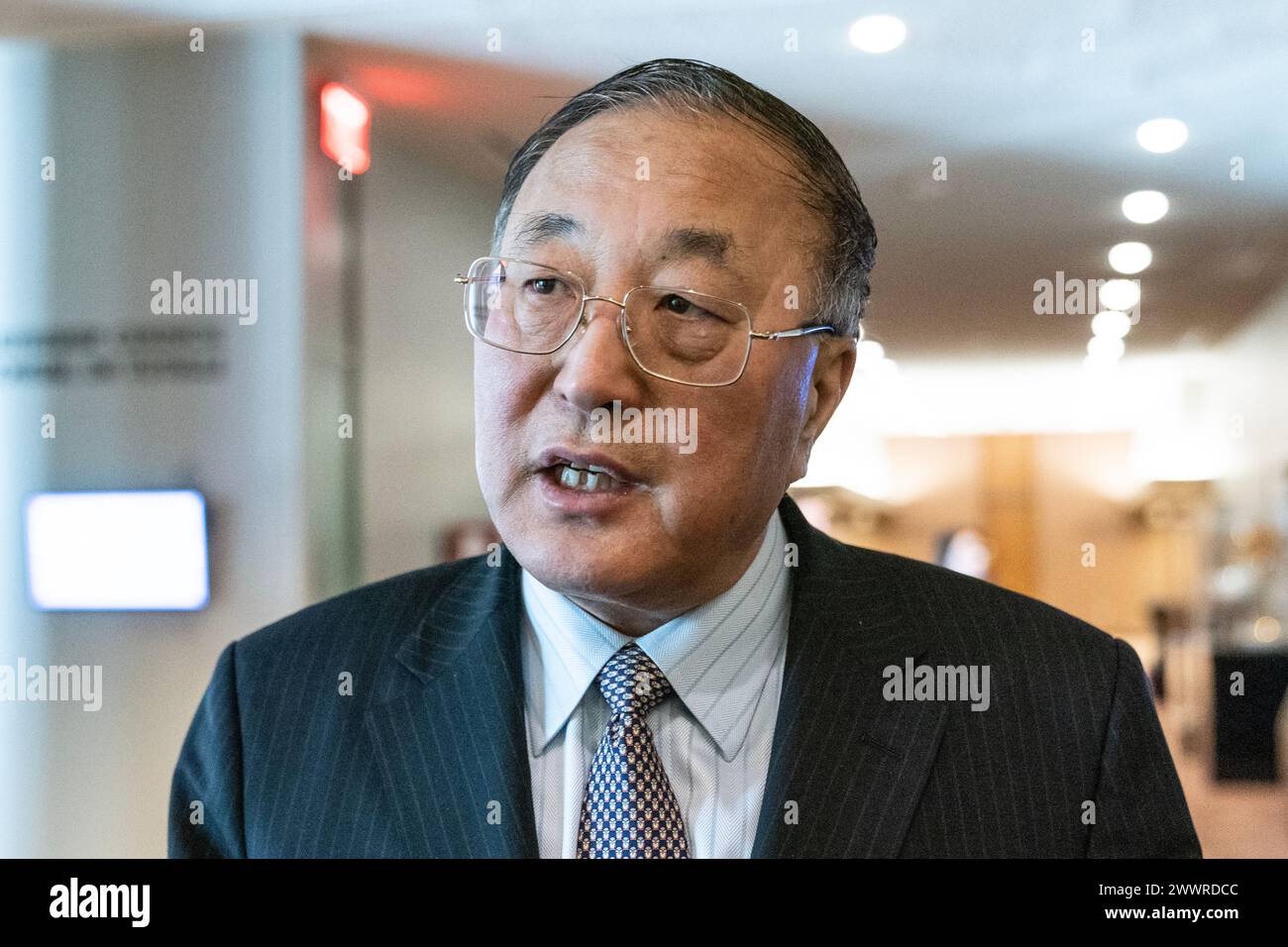 Ambassador Zhang Jun of China speaks to press at stakeout after SC ...