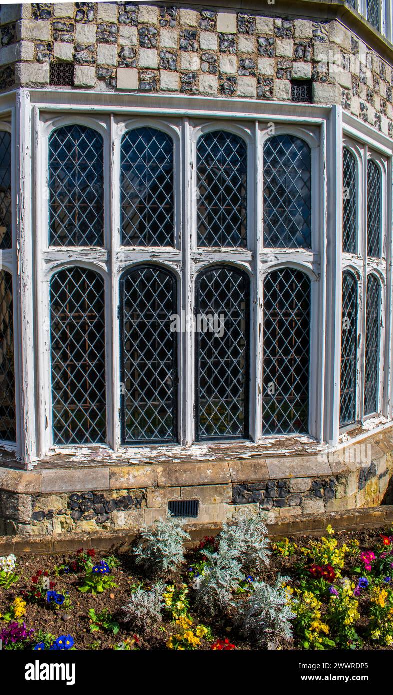 Checkerboard style of masonry at Hall Place, Bexley, Kent, England ...