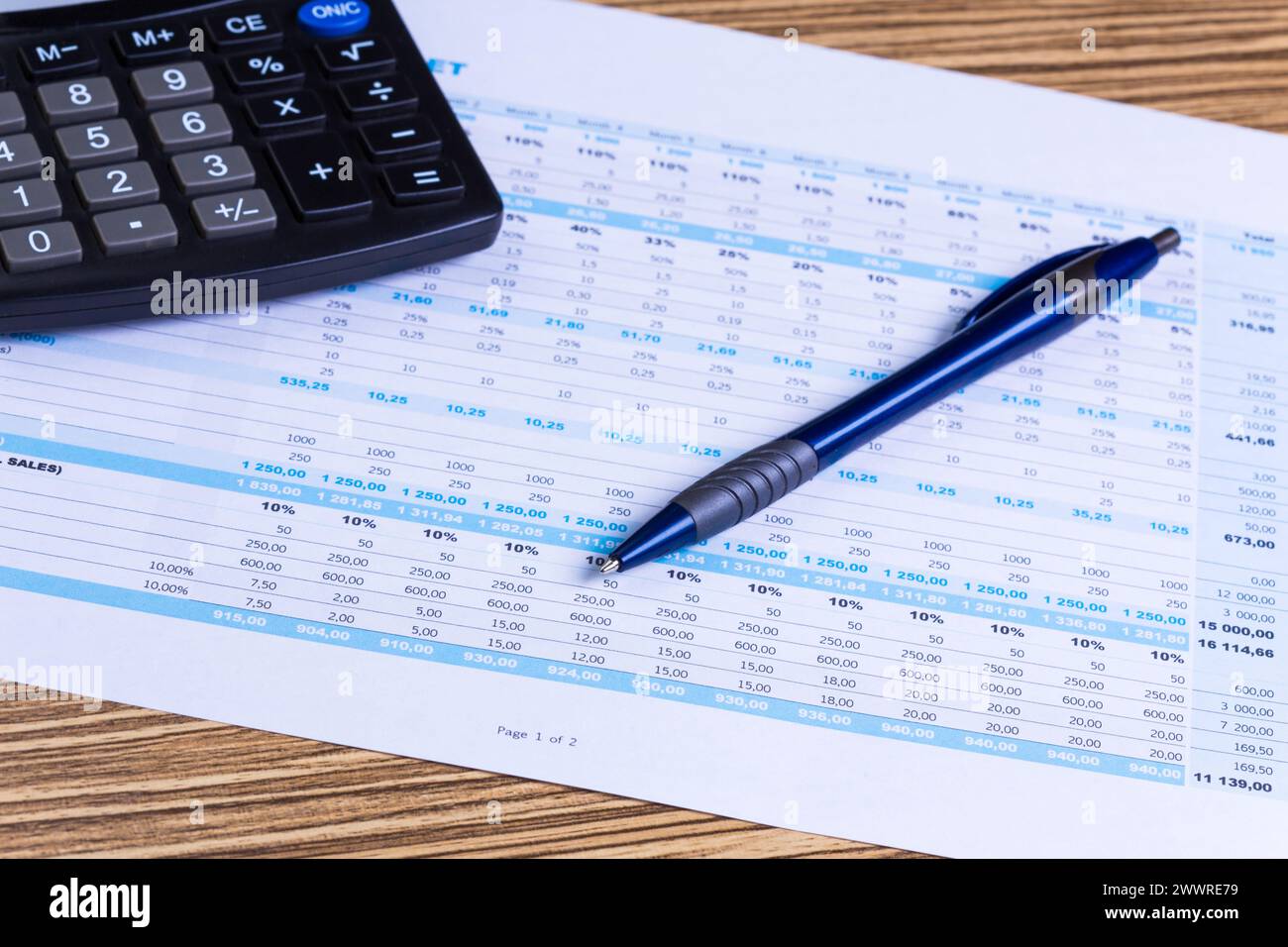Graphs and Calculator Stock Photo - Alamy