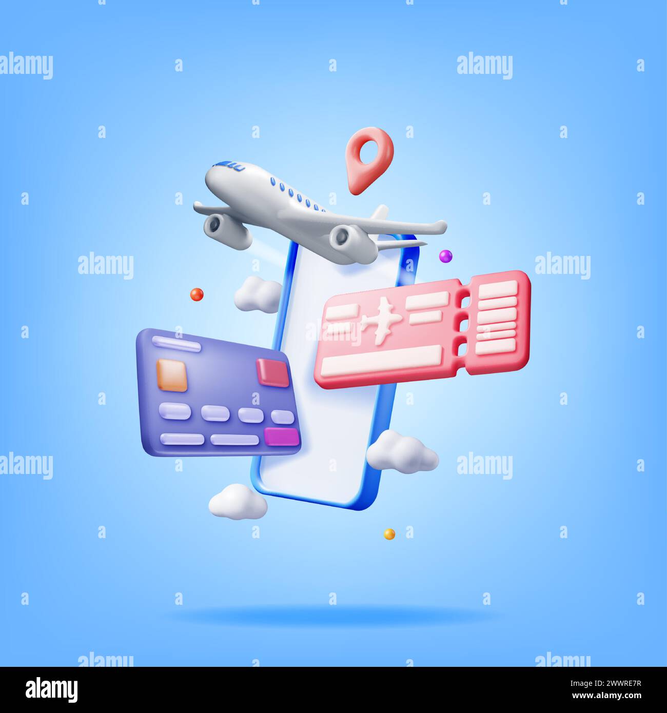 3d Airline Ticket, Airplane and Phone Stock Vector Image & Art - Alamy