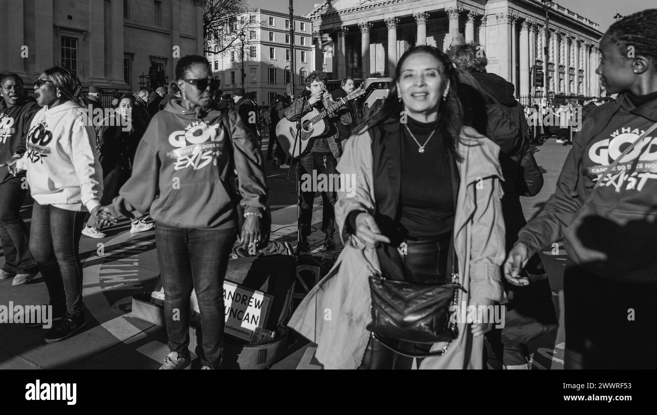 Christian congregation worship god Black and White Stock Photos ...