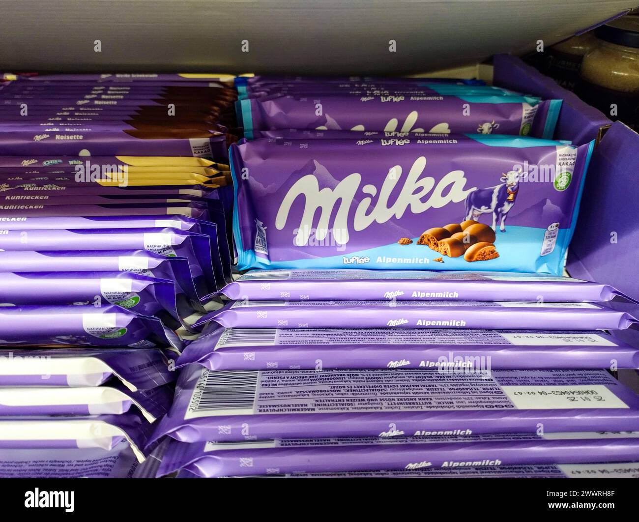 Düsseldorf 25.03.2024 Milka Schokolade Mondelez Boykott Edeka ...