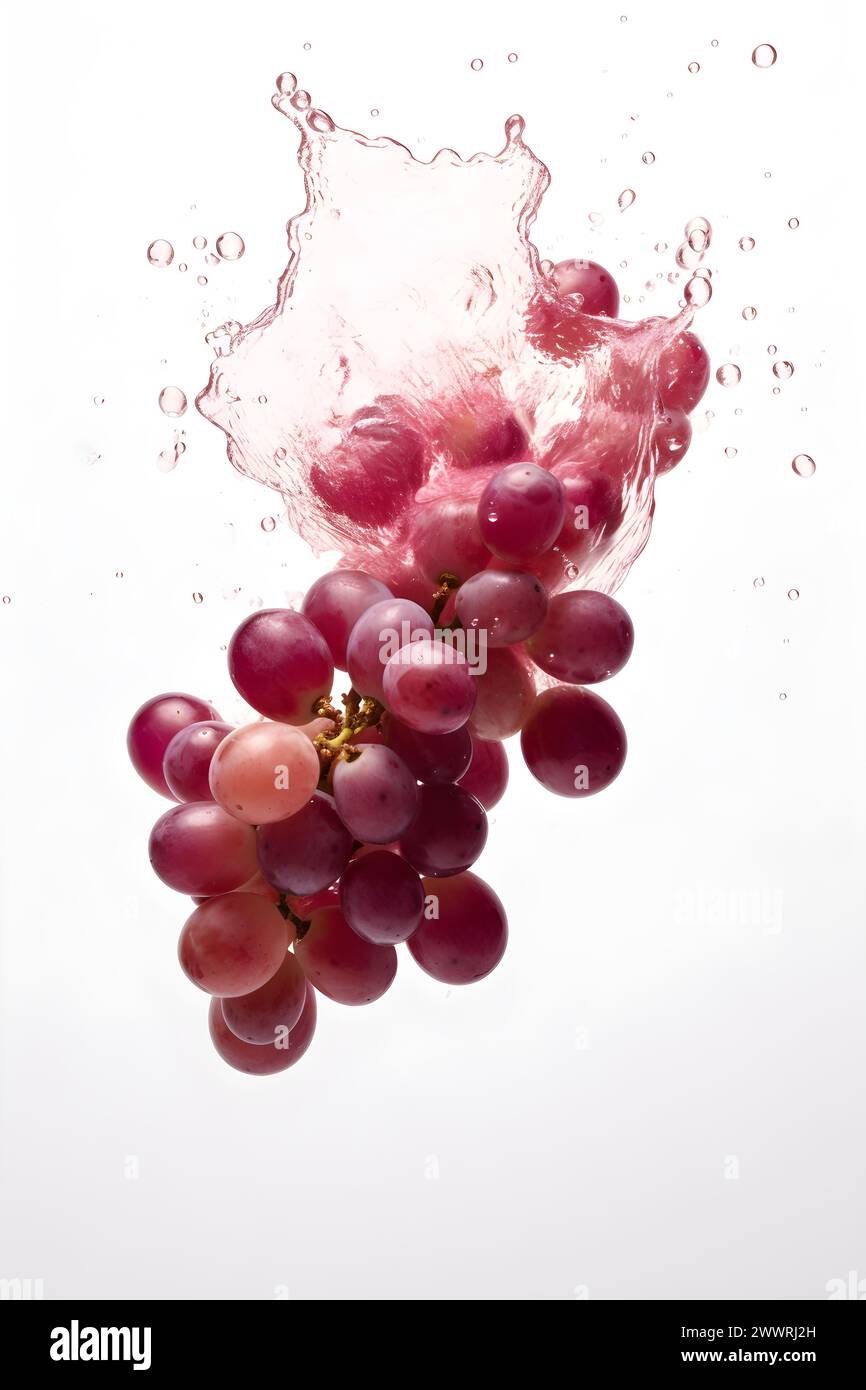 Red grapes with bubbles in water Stock Photo - Alamy