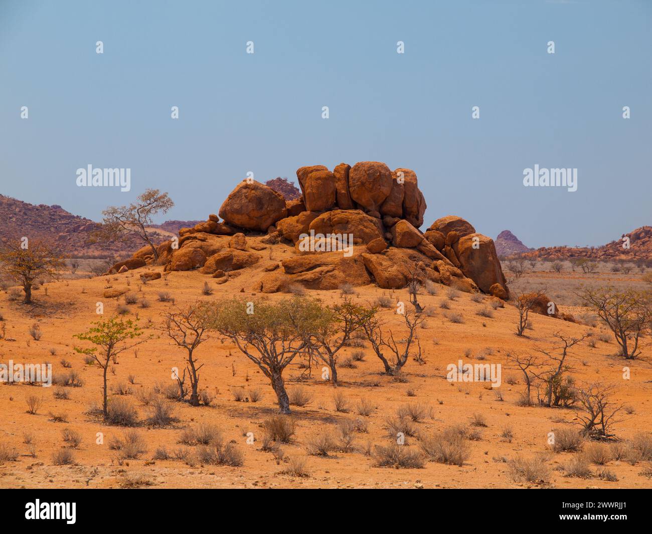 Orange rock formation of Damaraland near Twyfelfontein (Namibia Stock ...