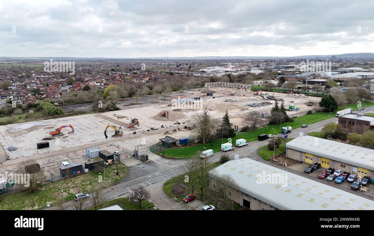 Construction site for factory with old buildings Stock Photo - Alamy