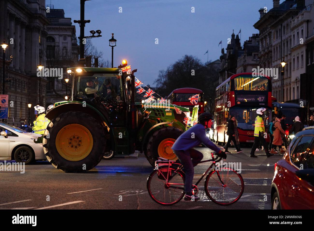Farmers take part in a tractor "go-slow" in, central London, to raise ...