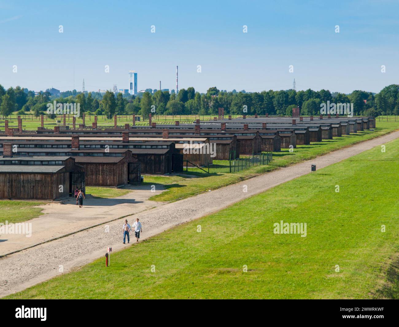 Wooden barracks in Auschwitz - Birkenau, or Oswiecim - Brzezinka ...