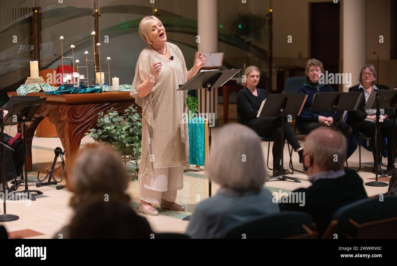 Orange, California, USA. 15th Mar, 2024. Deirdre Ni Chinneide performs ...