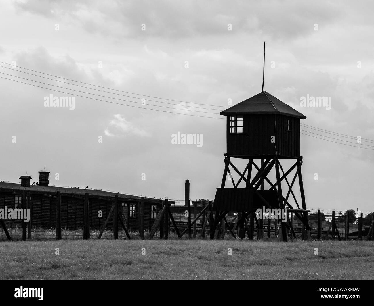 Guard towers auschwitz birkenau hi-res stock photography and images - Alamy