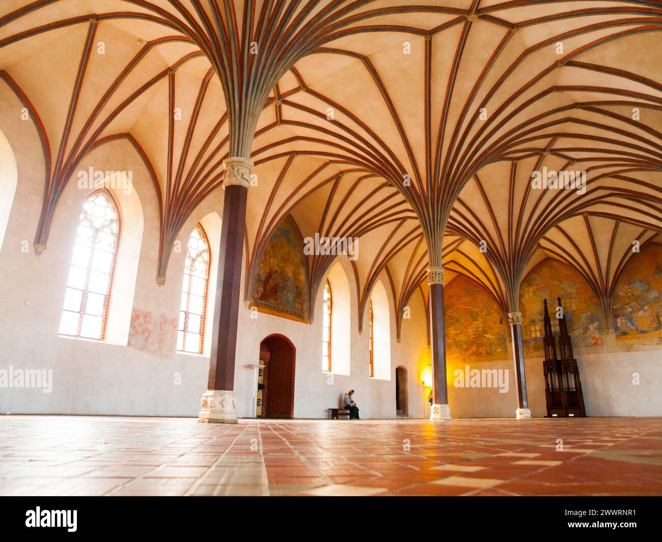 The Grand Refectory, the biggest hall in Malbork Castle with beautiful ...