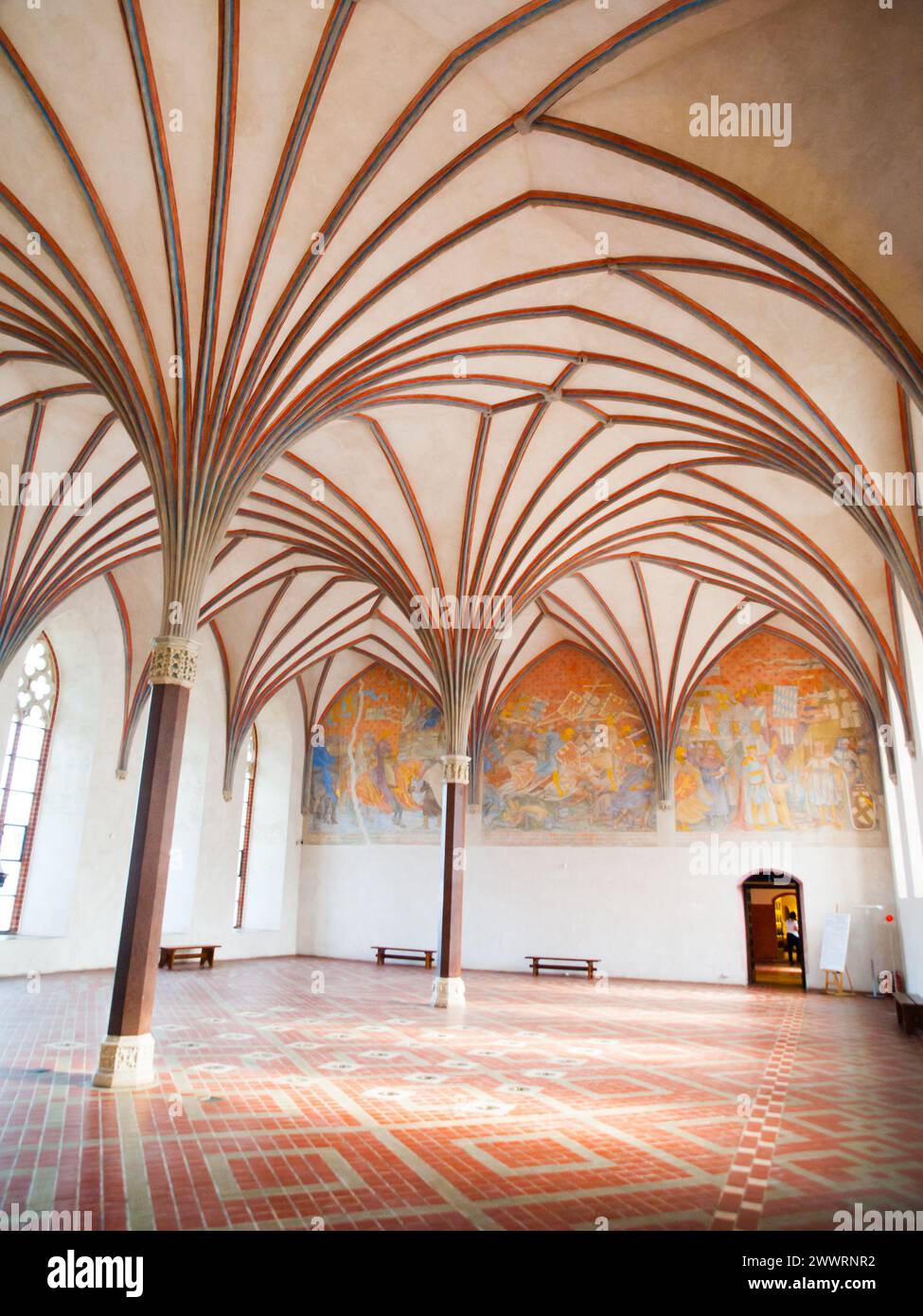 The Grand Refectory, the biggest hall in Malbork Castle with beautiful ...