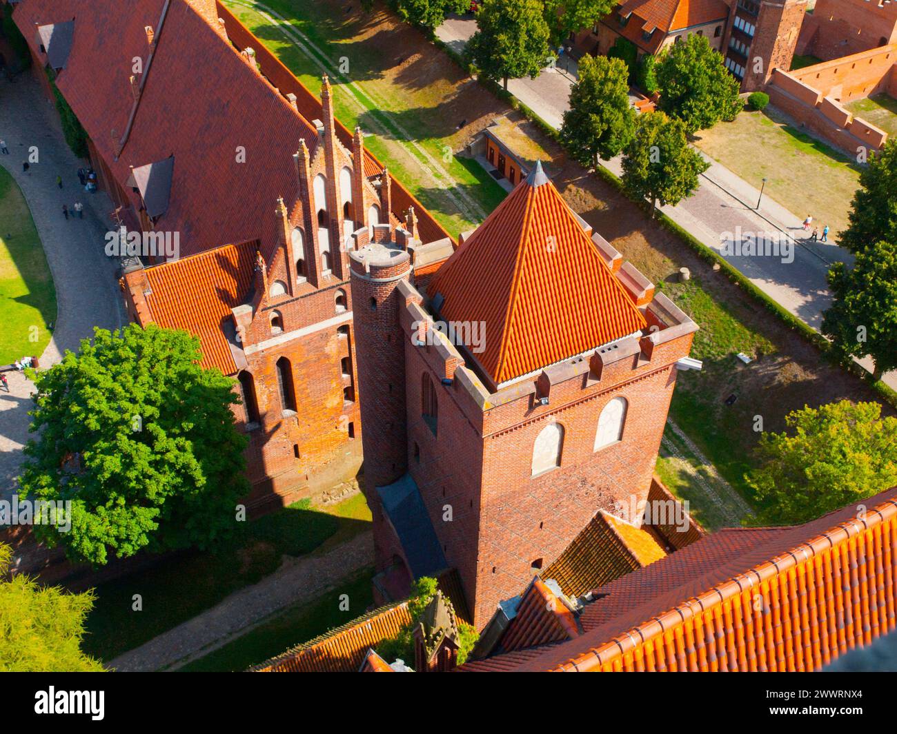 Malbork castle, aerial view from main tower, Poland Stock Photo - Alamy