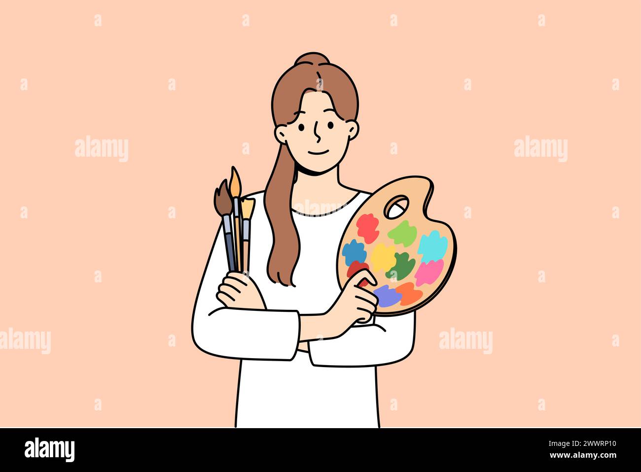 Portrait girl who paints picture hi-res stock photography and images ...