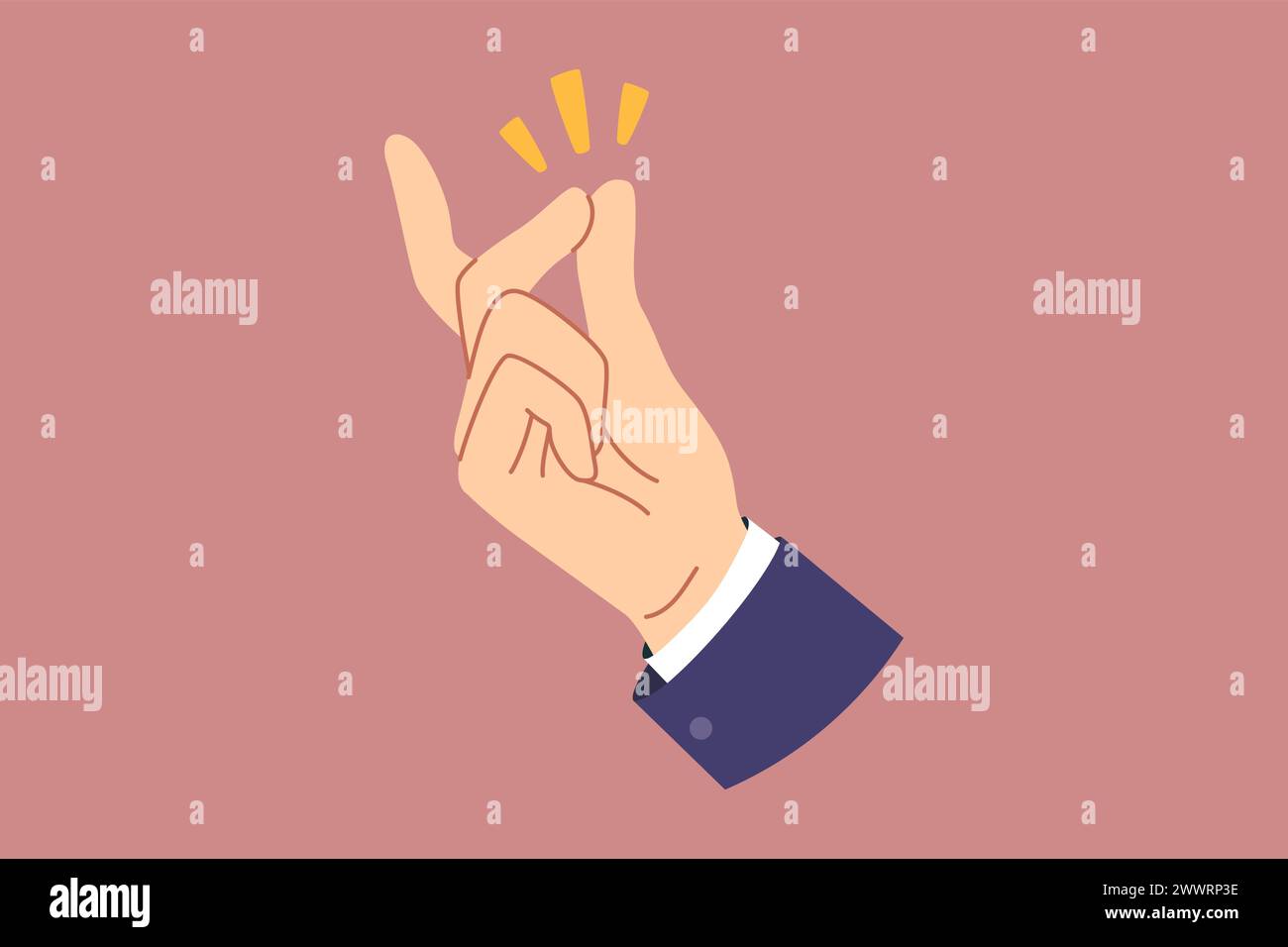 Hand of person making gesture of snapping fingers to demonstrate ...