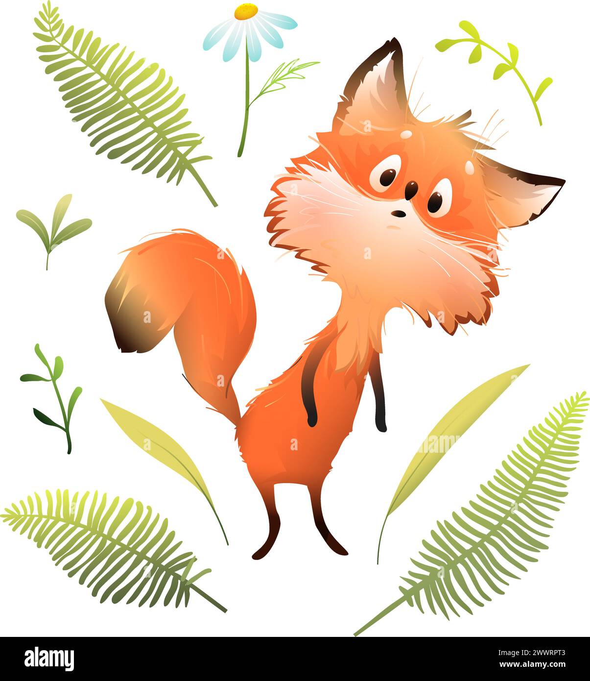 Woodland fox clipart Stock Vector Images - Alamy