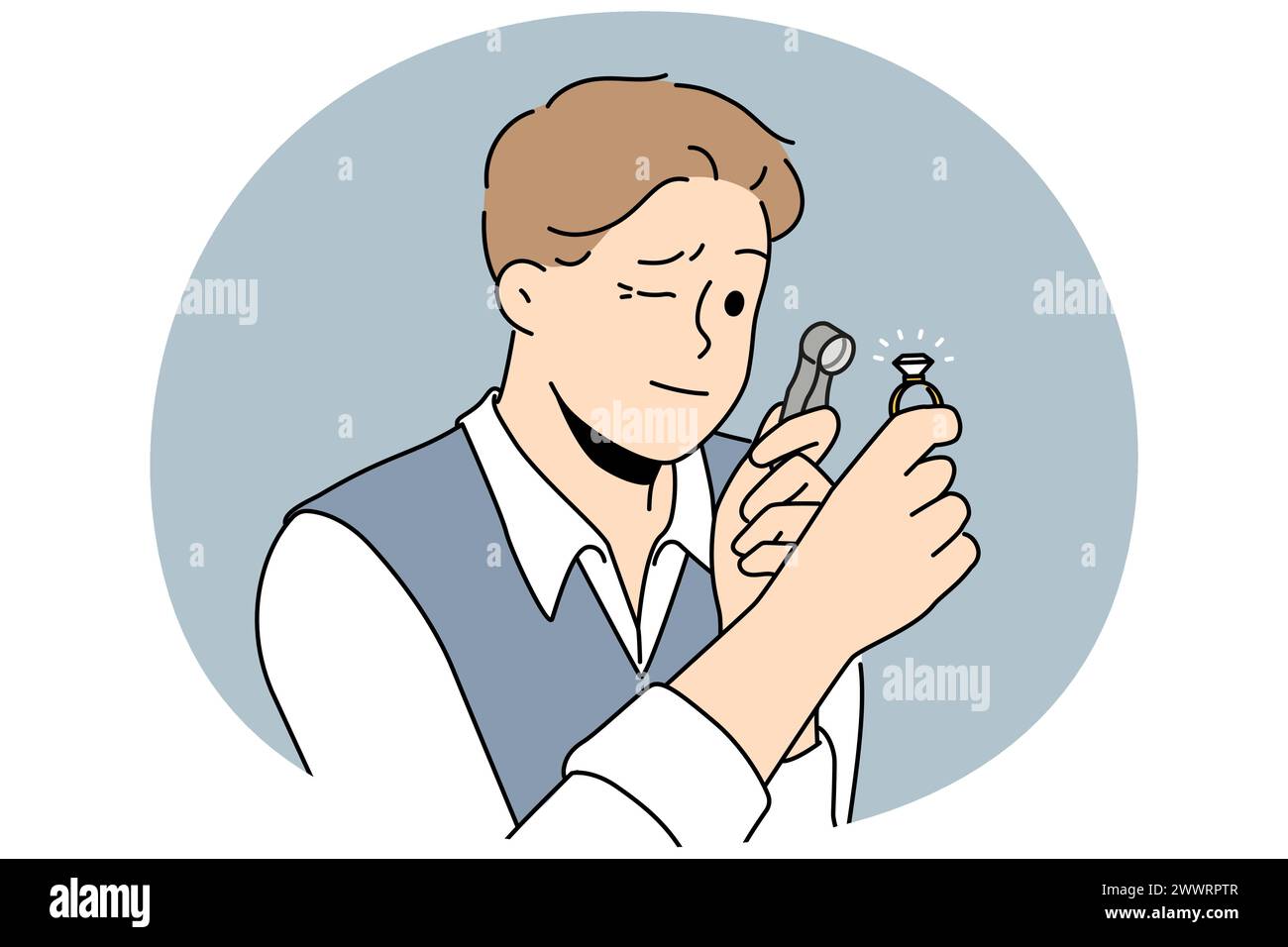 Jewel inspection Stock Vector Images - Alamy