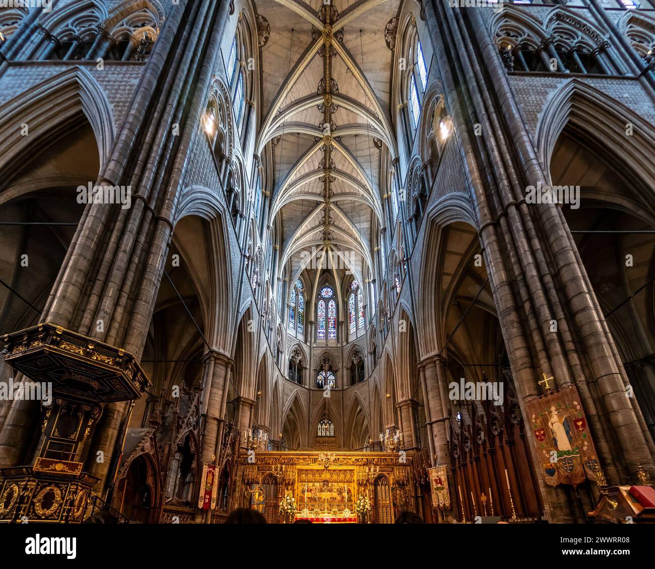 Vaulted ceilings stained glass hi-res stock photography and images - Alamy