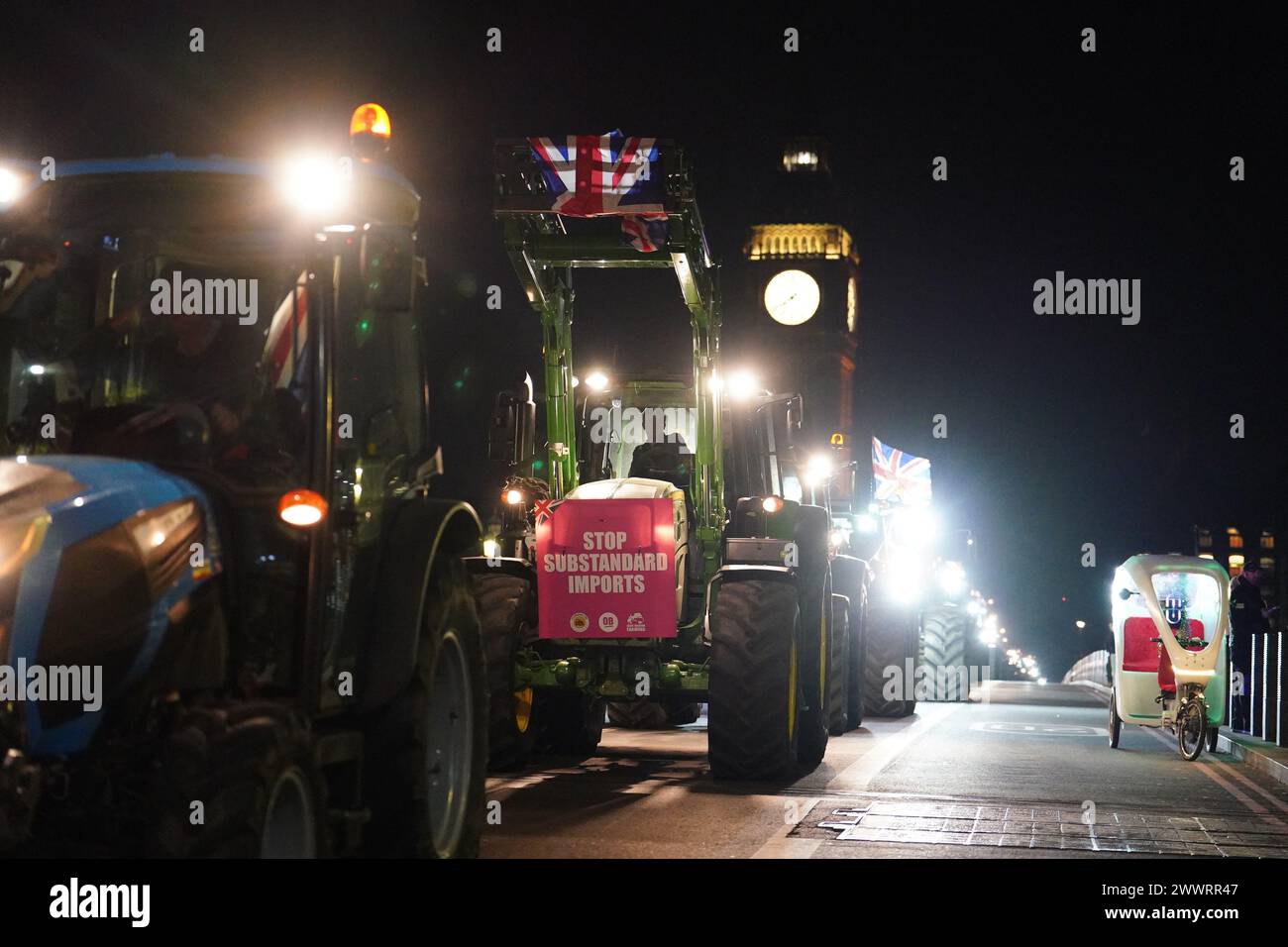Farmers take part in a tractor "go-slow" in, central London, to raise ...