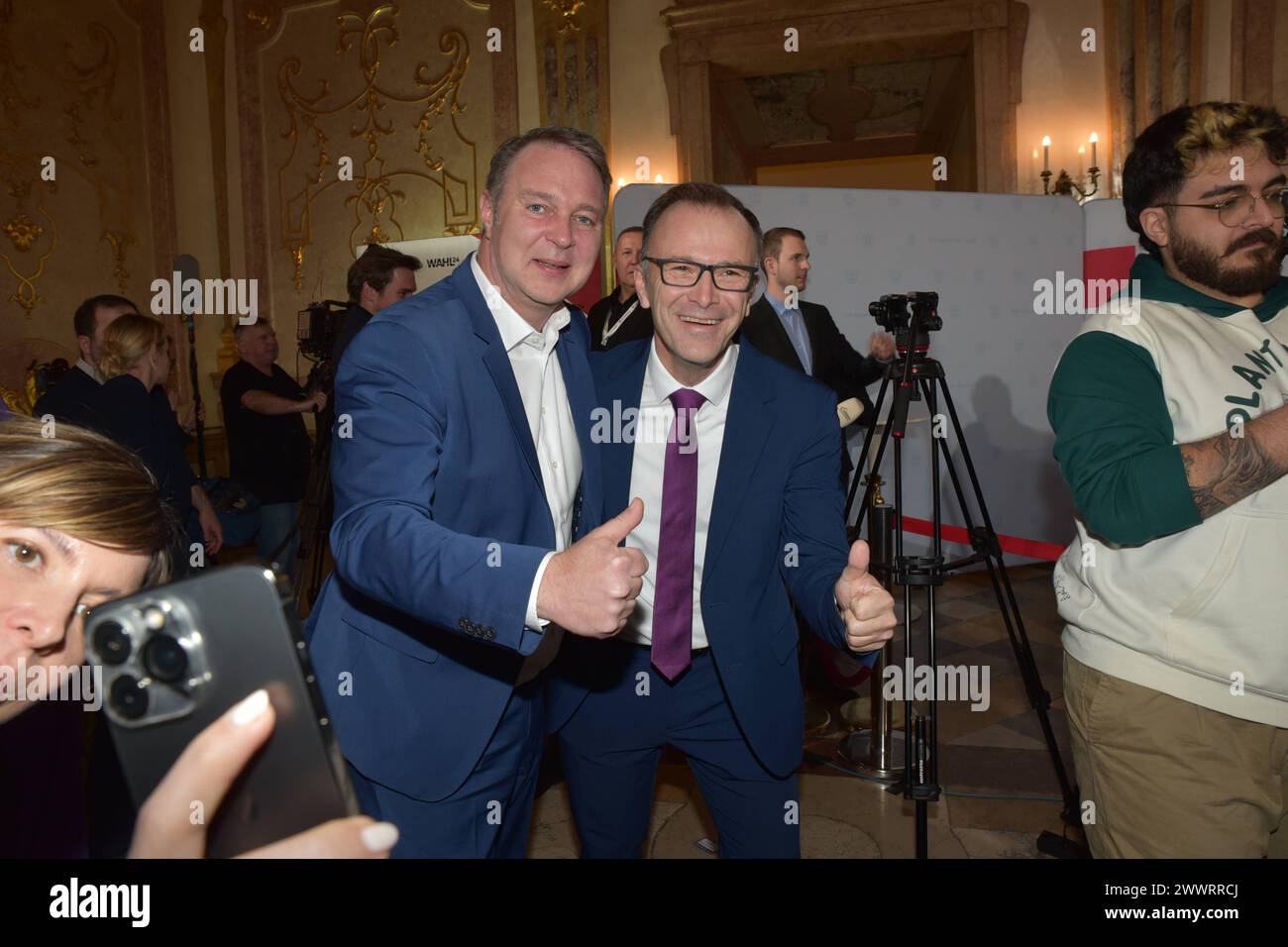 Bernhard Auinger, Bürgermeister, Andreas Babler, SPÖ Vorsitzender ...