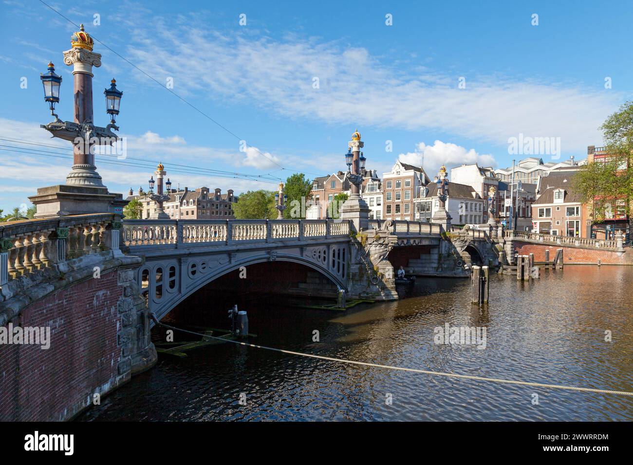 Amsterdam, Netherlands - July 02 2019: The Blauwbrug (English: Blue ...